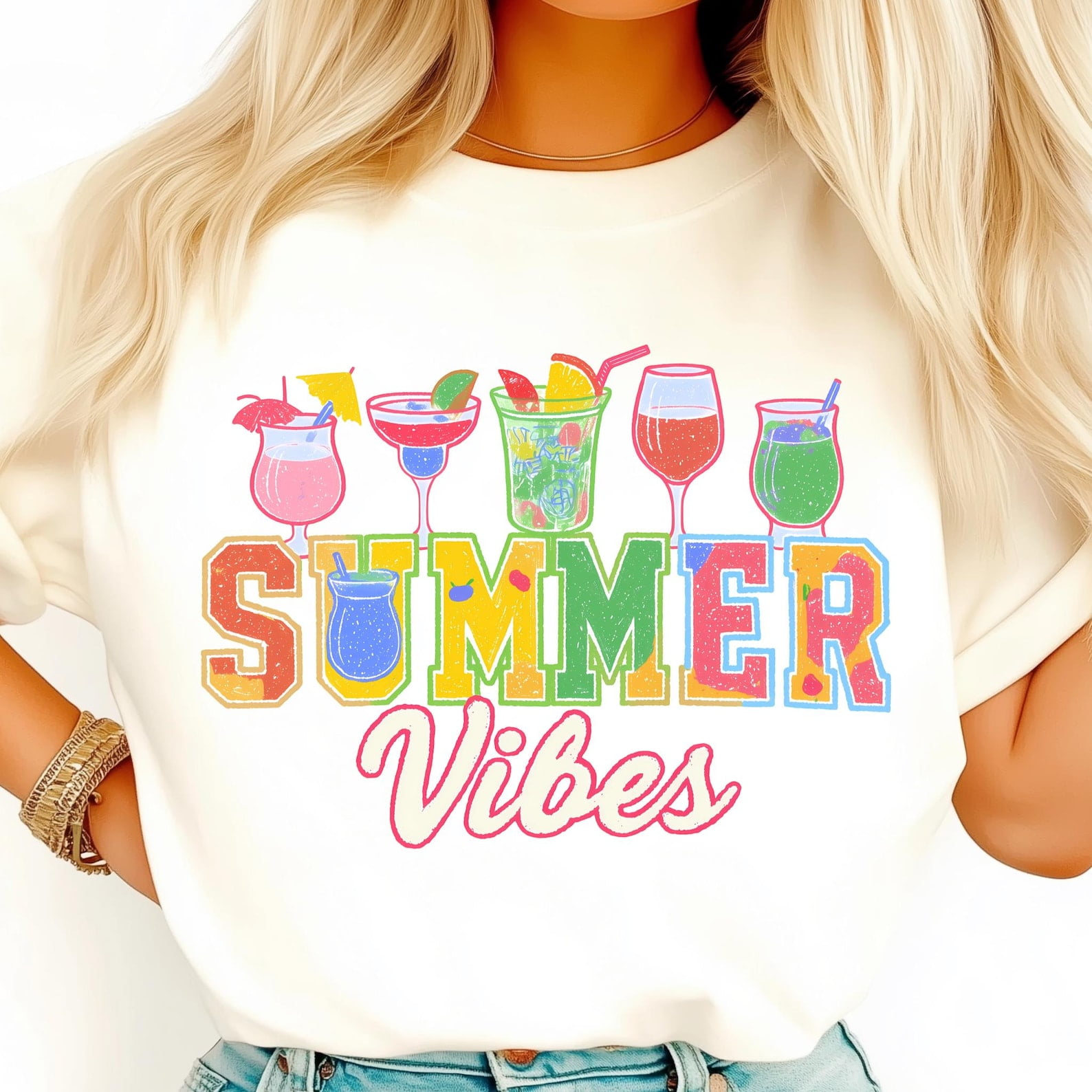Colorful Summer Drinks Shirt, Summer Vibes Cocktail Shirt, Tropical Bar ...