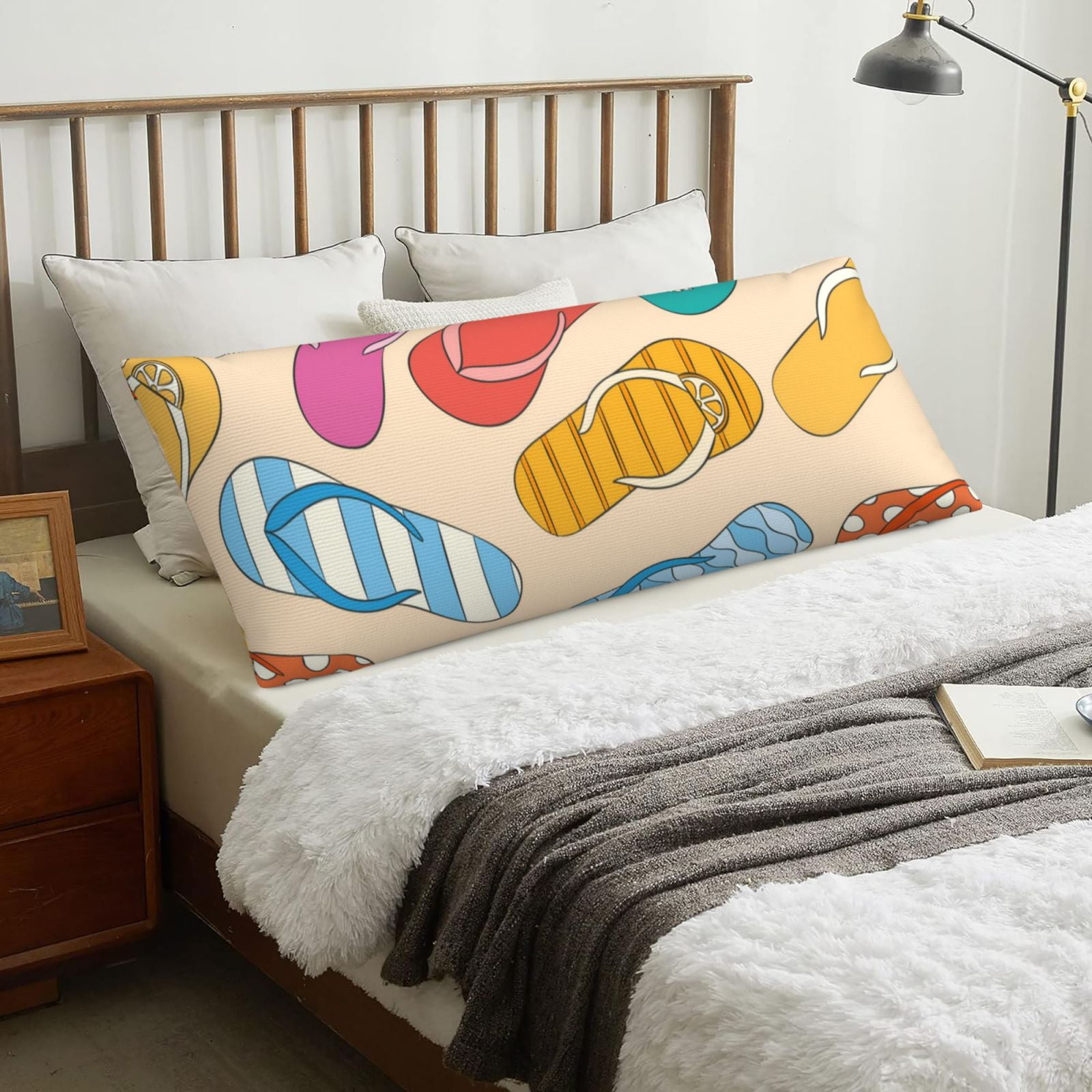 Colorful Summer Flip Flops Body Pillow Cover - Super Soft Body Pillow ...