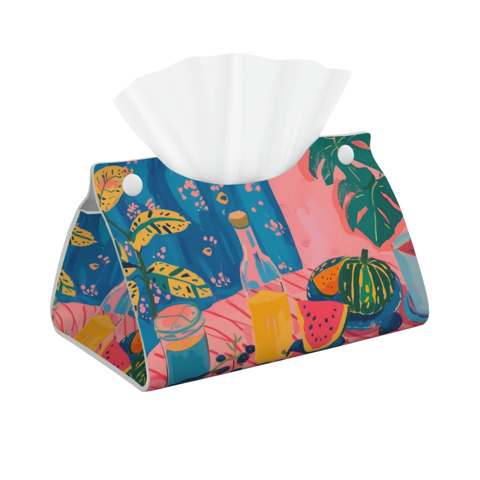 Colorful Summer Fruit Table Leather Tissue Box Cover - Long PVC Tissue ...