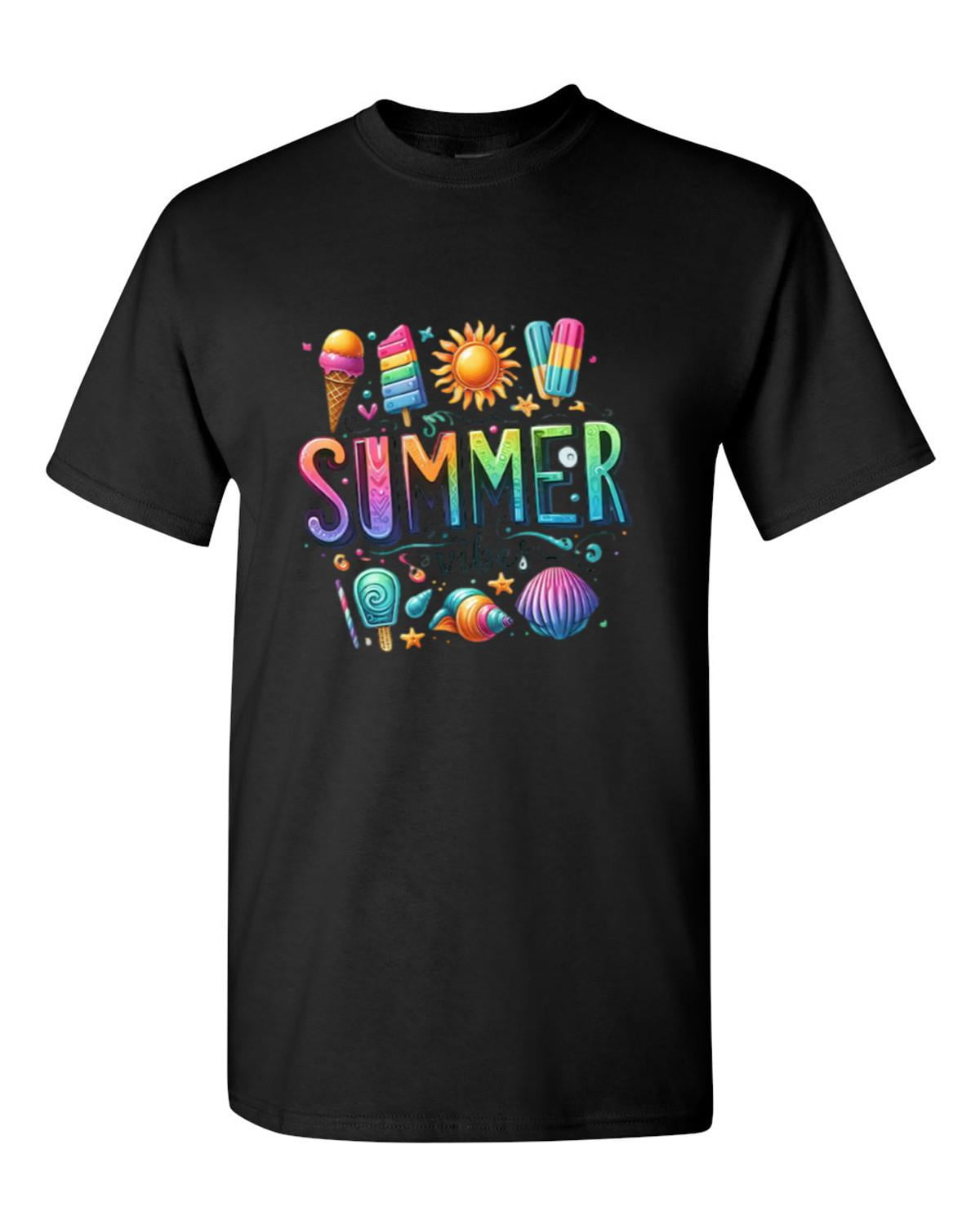 Colorful Summer Ice Cream Graphic Fun Bright Day Celebration Style T ...