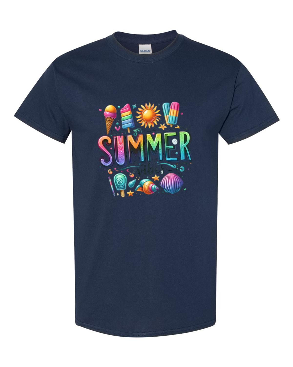 Colorful Summer Ice Cream Graphic Fun Bright Day Celebration Style T ...