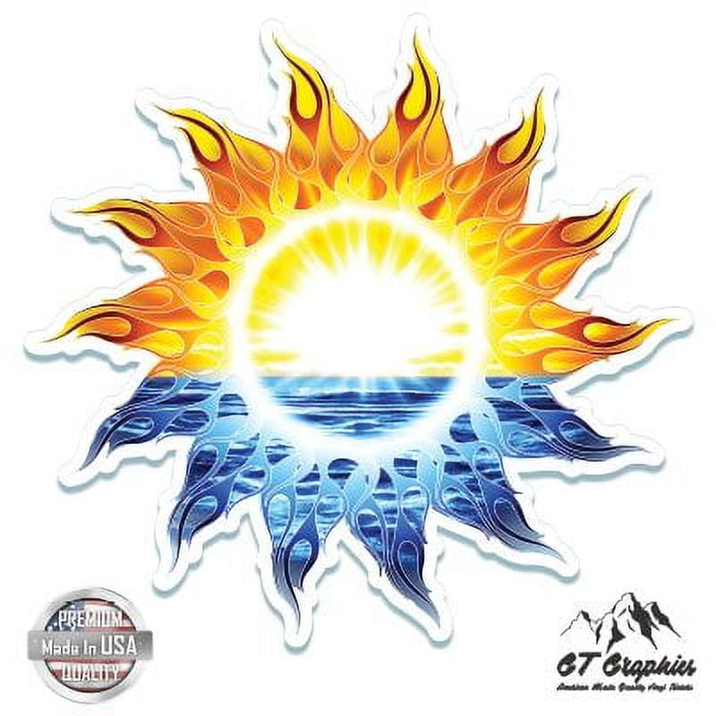 Colorful Sun Beautiful Sunrise - 8" Vinyl Sticker - For Car Laptop I ...