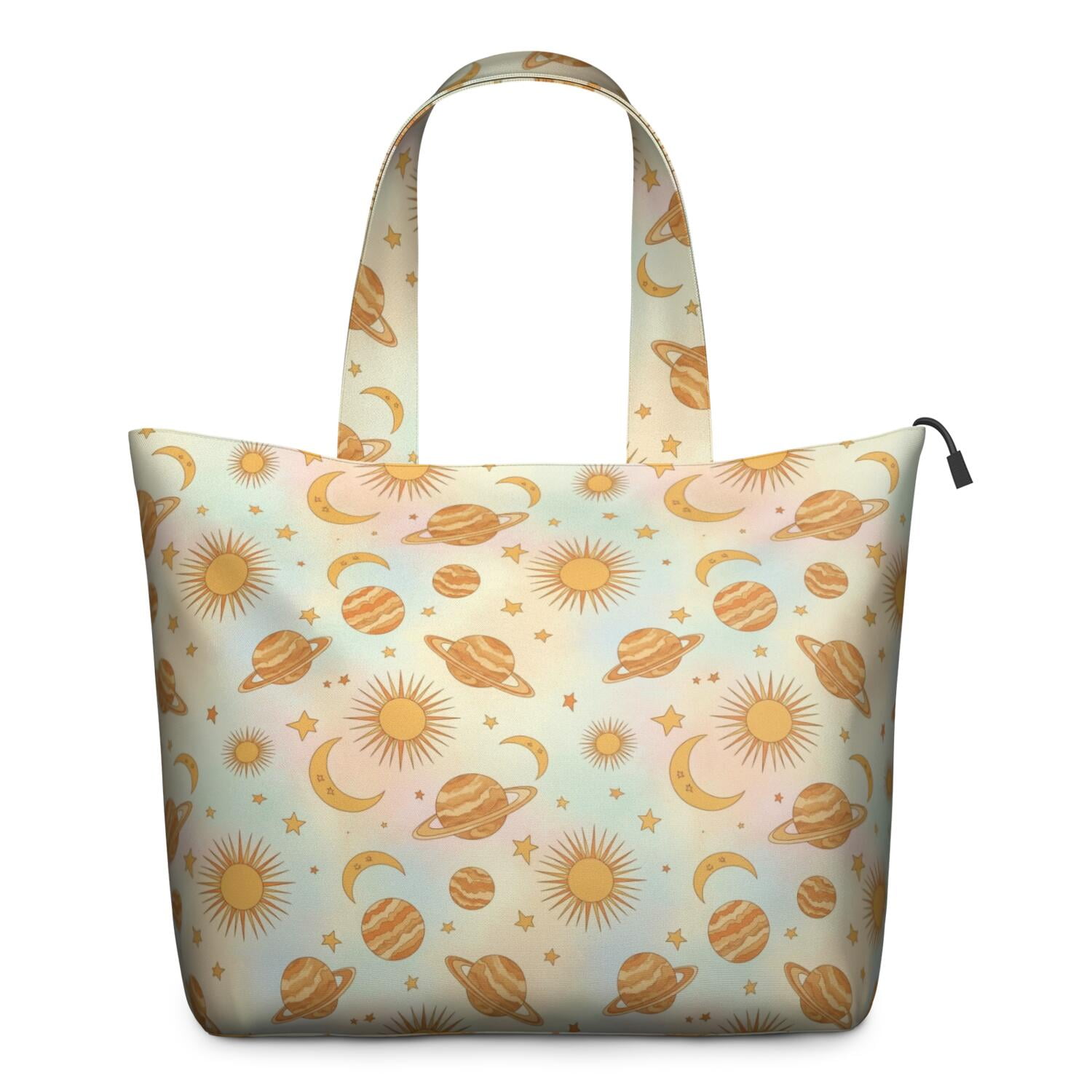 Colorful Sun Moon Star Planet Pattern Travel Tote Bags for Women Carry ...