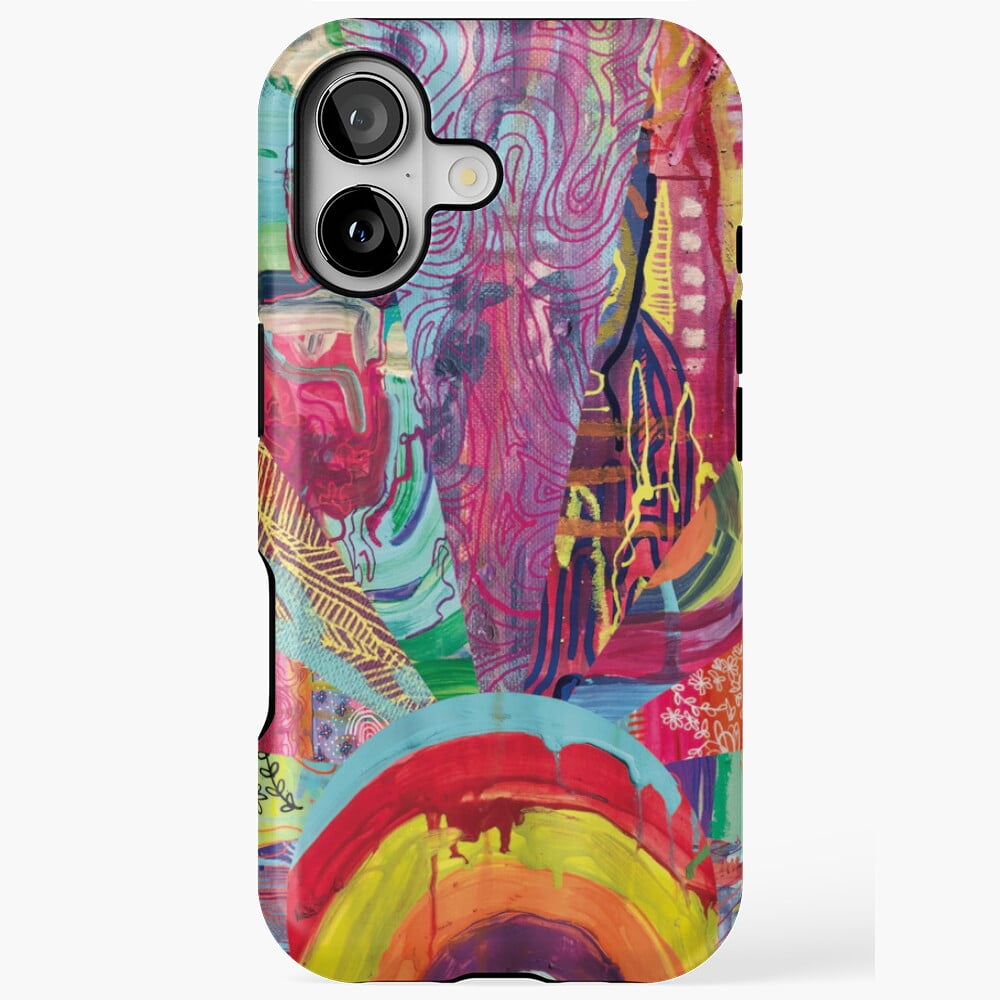 Colorful Sunburst Collage Abstract Artwork iPhone 17 11 12 13 14 15 16 ...