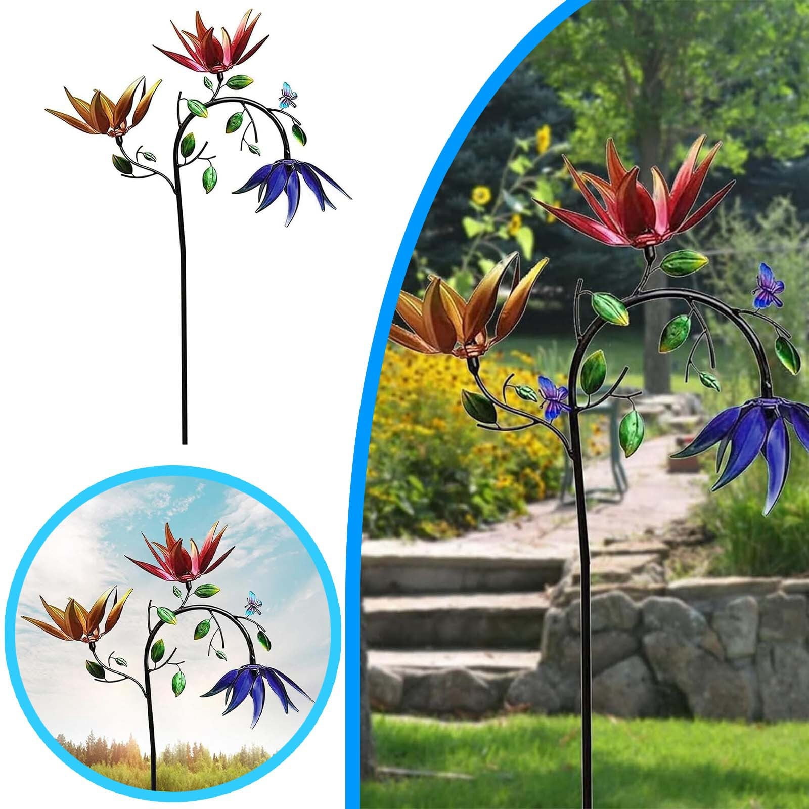 Colorful Sunflower Windmill Outdoor Garden Artwork - Unique Decorative ...