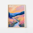 Colorful Sunset Wildflower Meadow Abstract Landscape Wall Art Vibrant ...