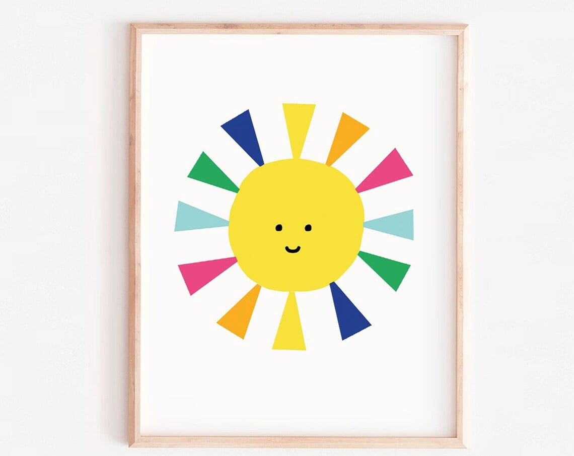 Colorful Sunshine Print, Sunshine Wall Art, Sun Sunshine Typography ...