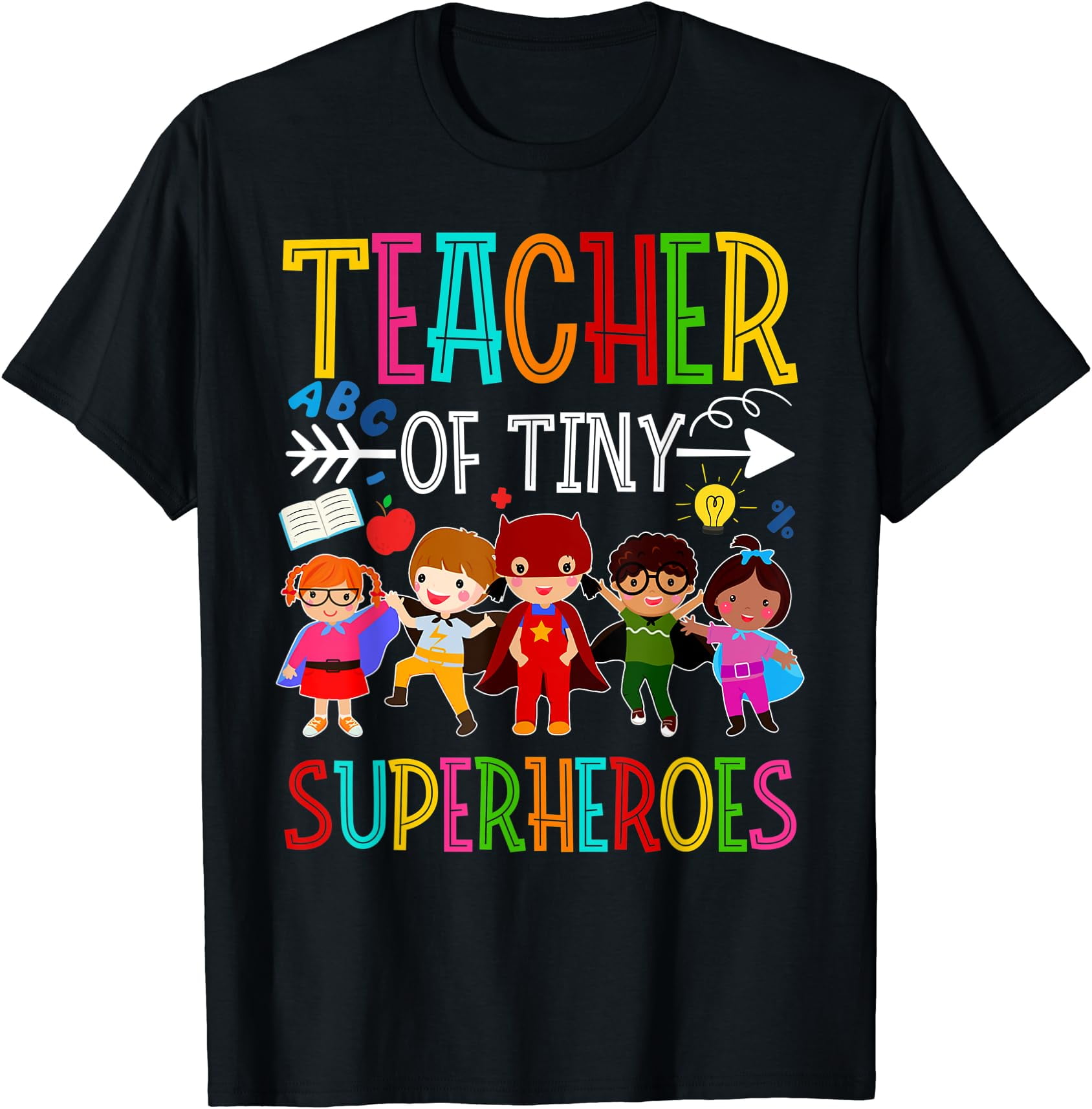 Colorful Superhero Cartoon T-Shirt for Prek Teachers - Perfect Back to ...