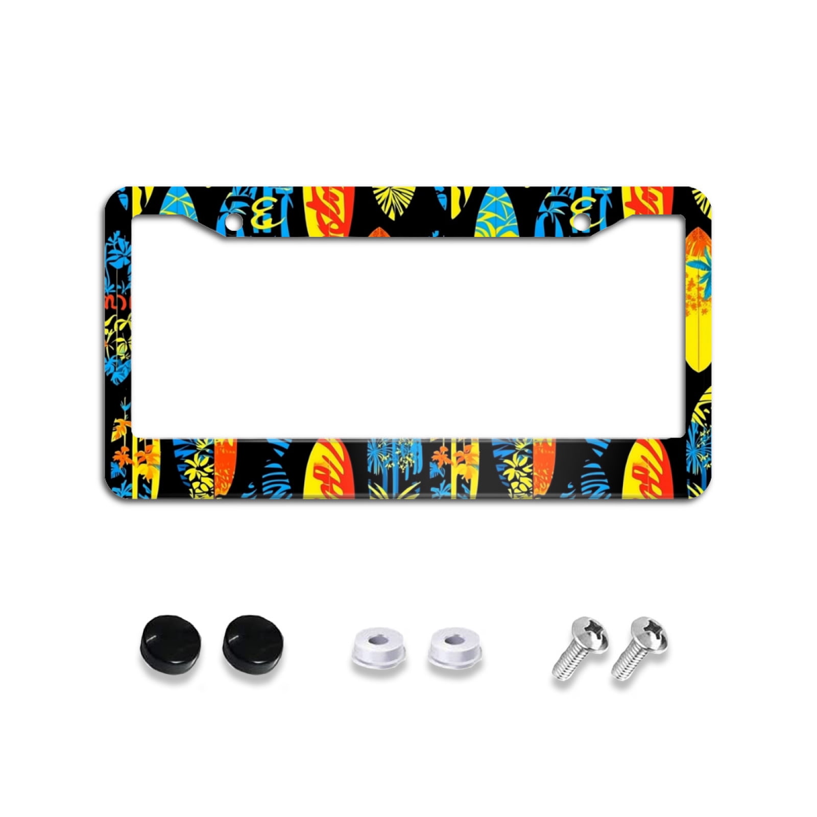 Colorful Surfboards License Plate Frames for Women Men Car Plate Holder ...