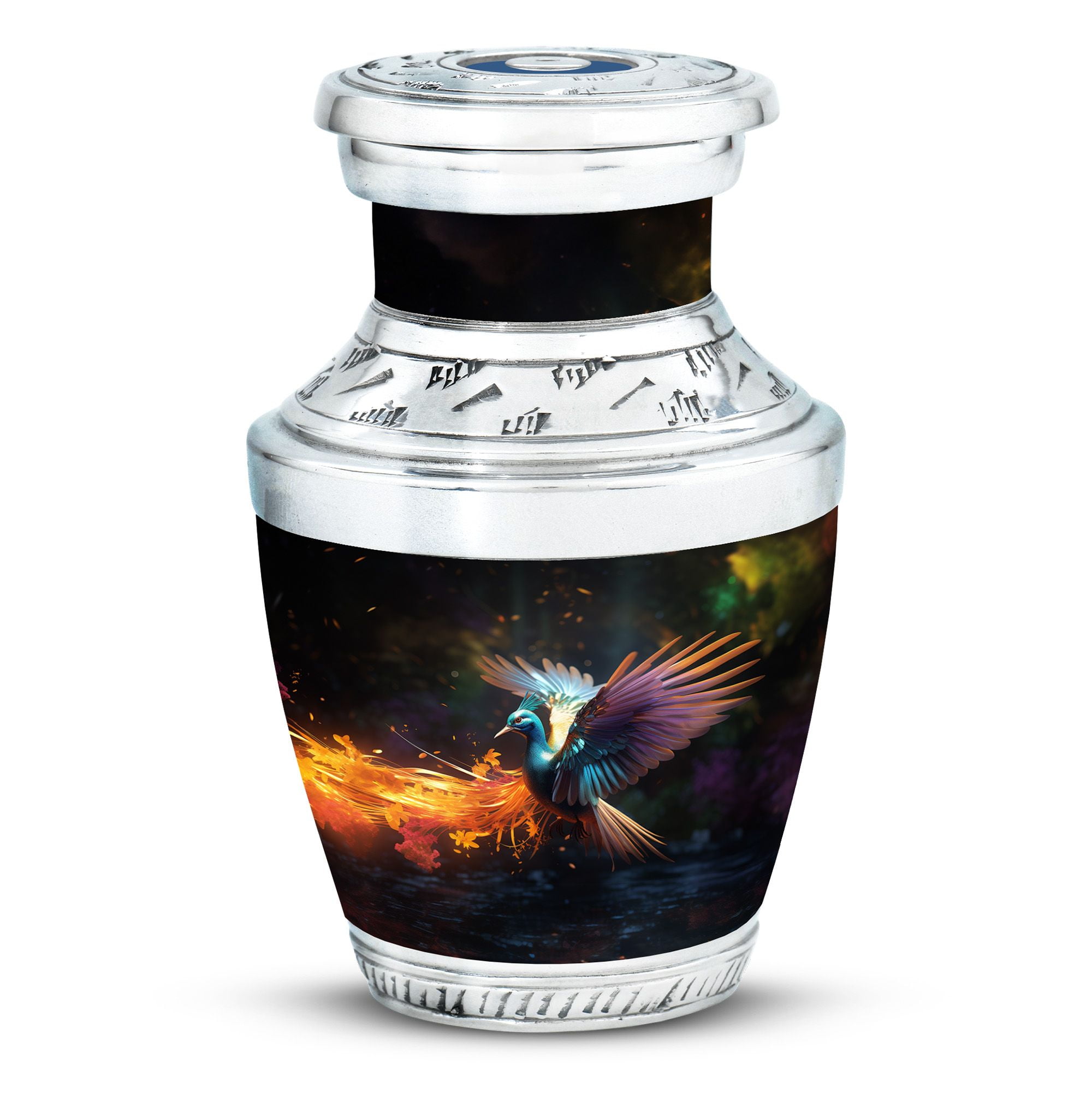 Colorful Swan In River Urn For Human Ashes, Large Memorial Urns For ...