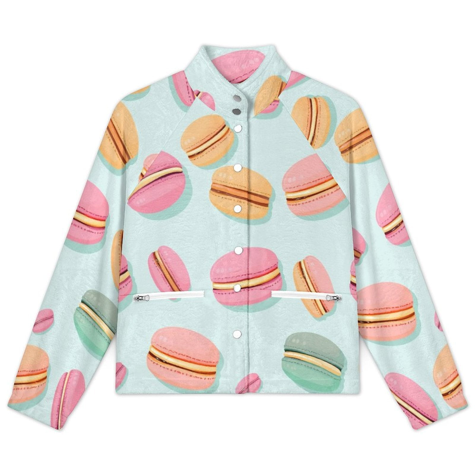 Colorful Sweet Macarons Autumn Winter Jacket Women Coat Short Plush ...