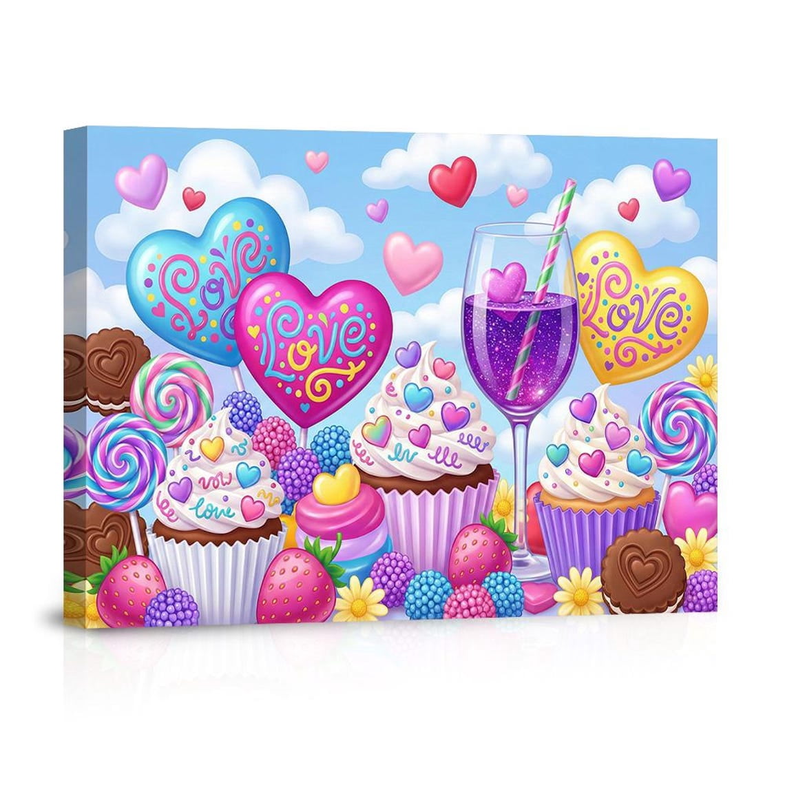 Colorful Sweets And Hearts Cheerful Celebration Modern For Kitchen ...