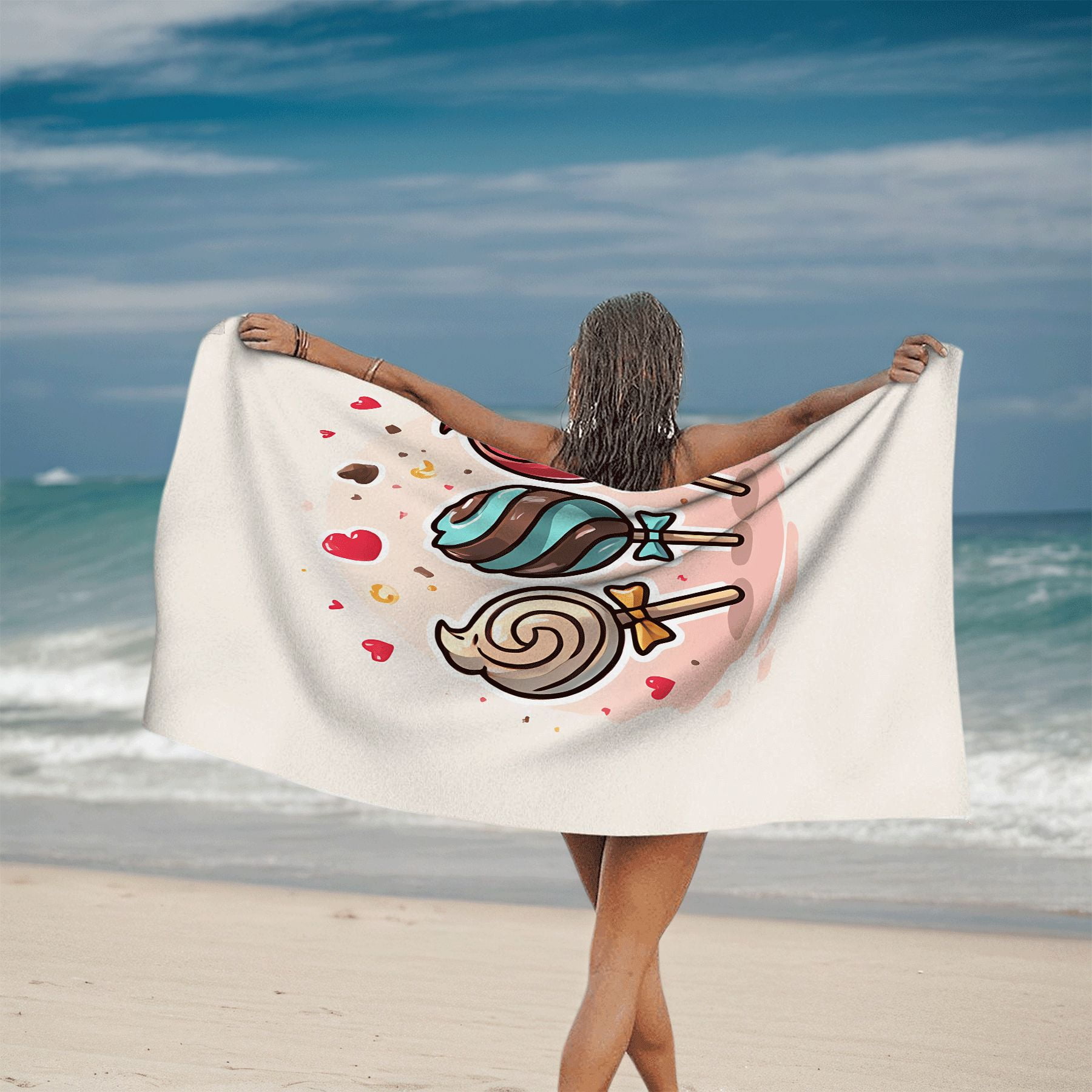 Colorful Swirl Pattern Beach Towel - Soft Vibrant Design for Pool ...