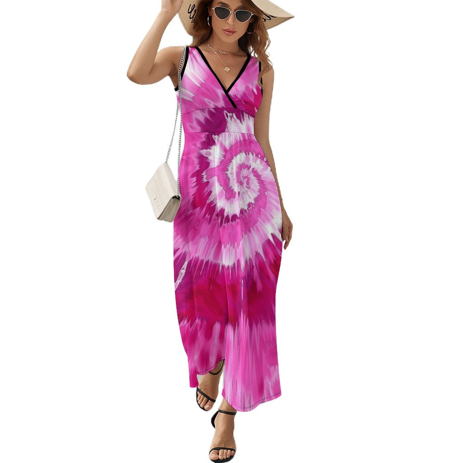 Colorful Swirls Tie-dye Art Sleeveless Dress Women's Summer Suit ...