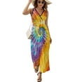 Colorful Swirls Tie-dye Art Sleeveless Dress Women's Summer Suit ...