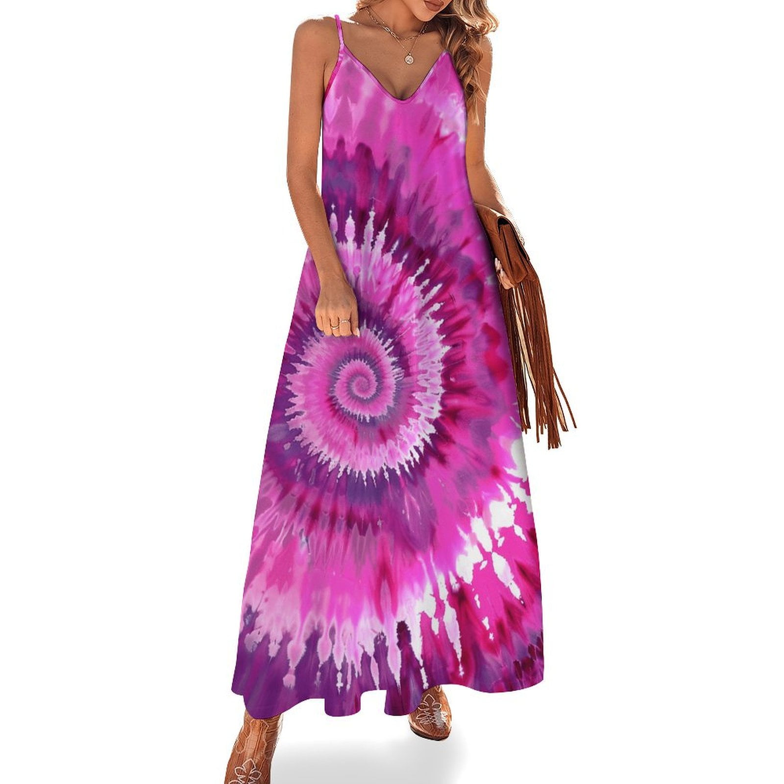 Colorful Swirls Tie-dye Fine Art Sleeveless Dress Summer Dress Woman ...