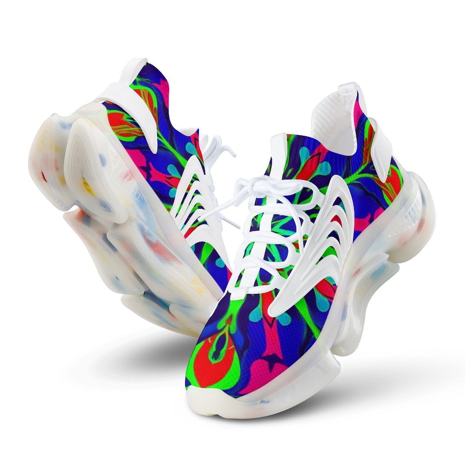 Colorful Symmetrical Abstract Design Walking Shoes for Men Woman ...