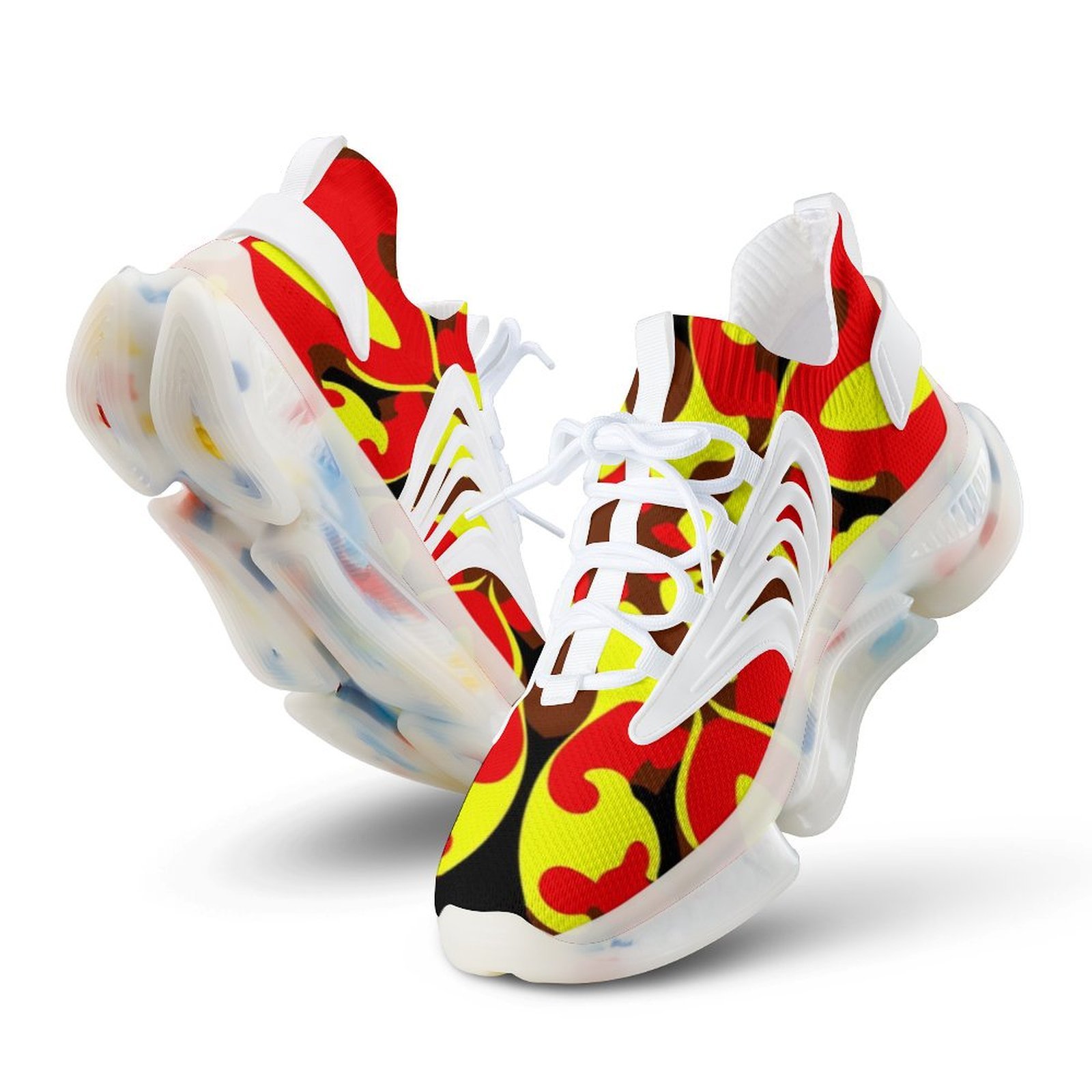 Colorful Symmetrical Floral Design Walking Shoes for Men Woman ...