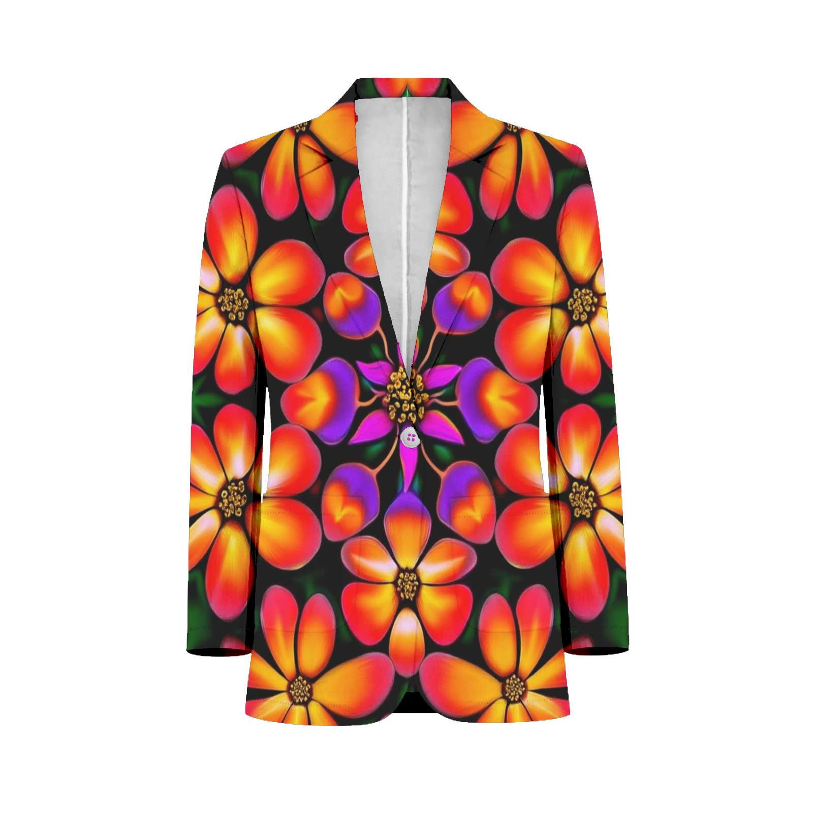 Colorful Symmetrical Floral Pattern Men's Suit Blazer Casual Party Wear ...