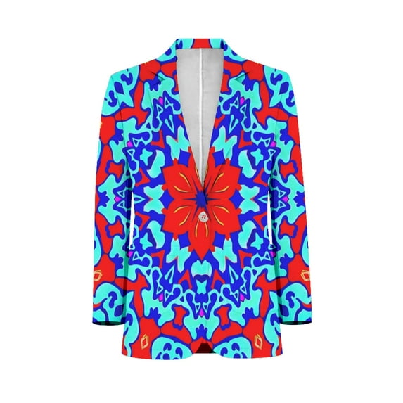 Colorful Symmetrical Floral Pattern Men's Suit Blazer Casual Party Wear ...