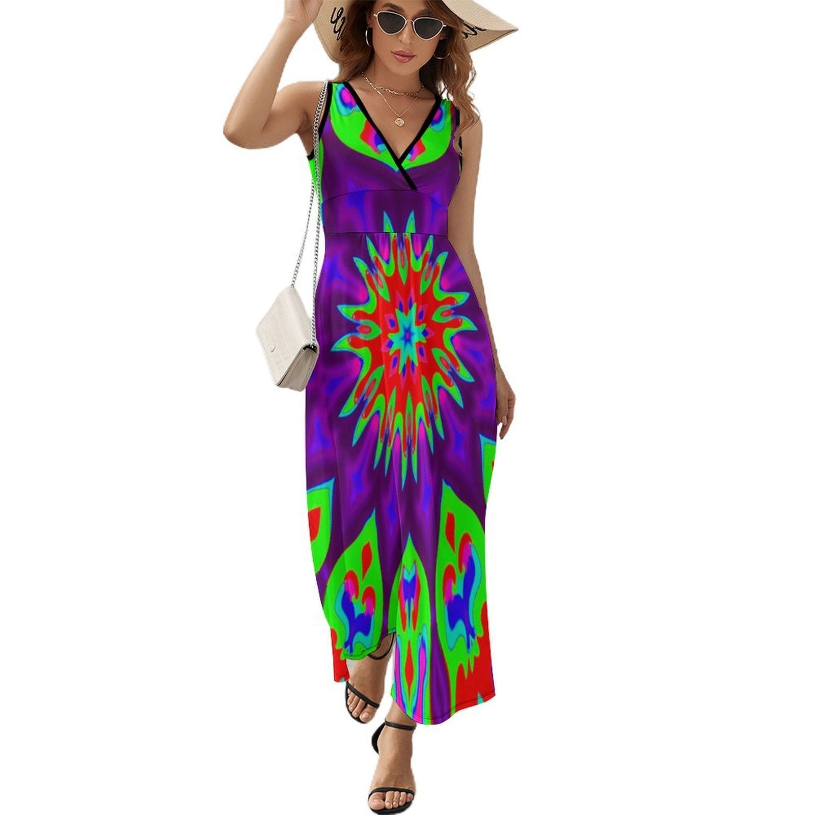Colorful Symmetrical Psychedelic Image Dress Summer Street Style ...