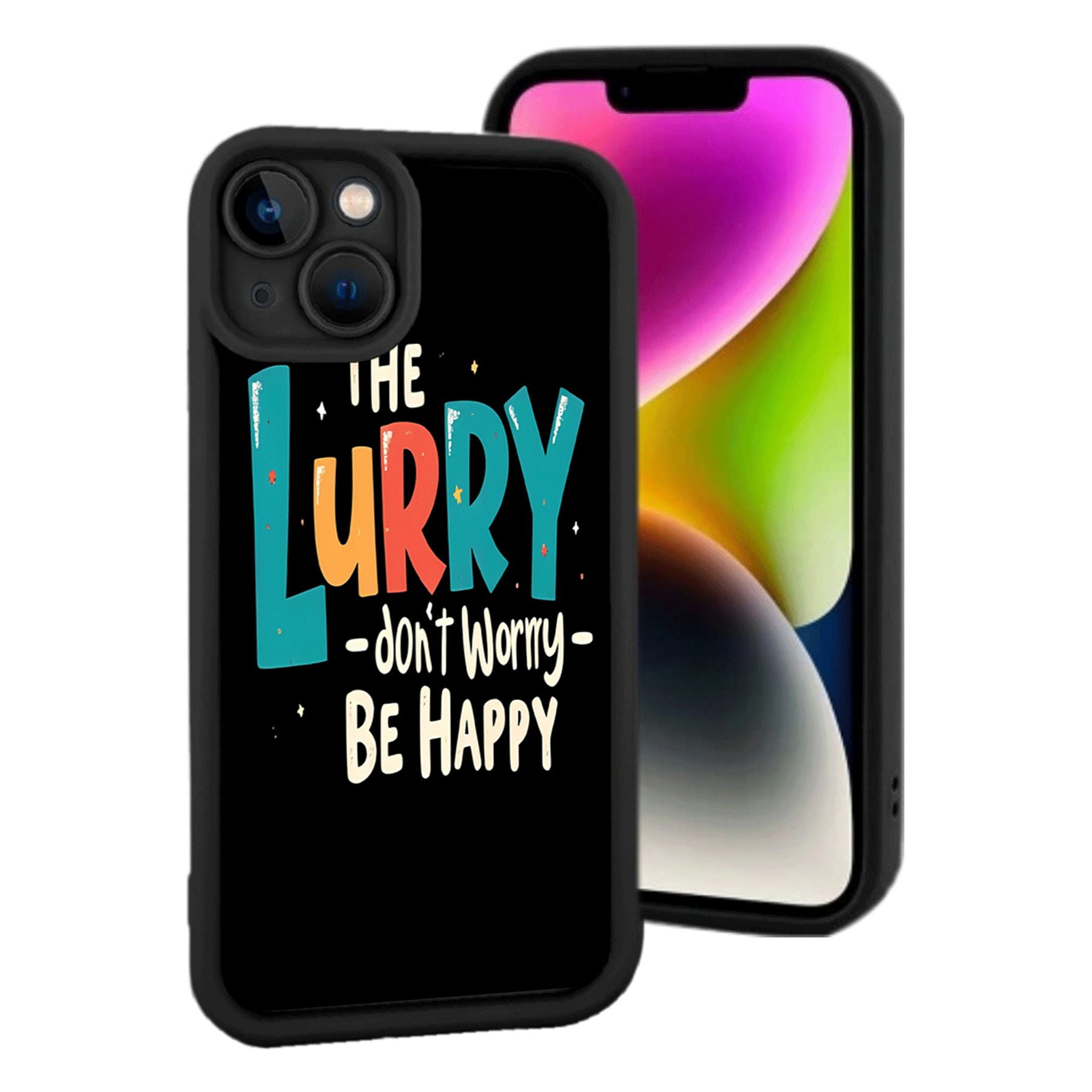 Colorful ' THE LURRY don ' t Worry BE HAPPY ' Text Design Lightweight ...