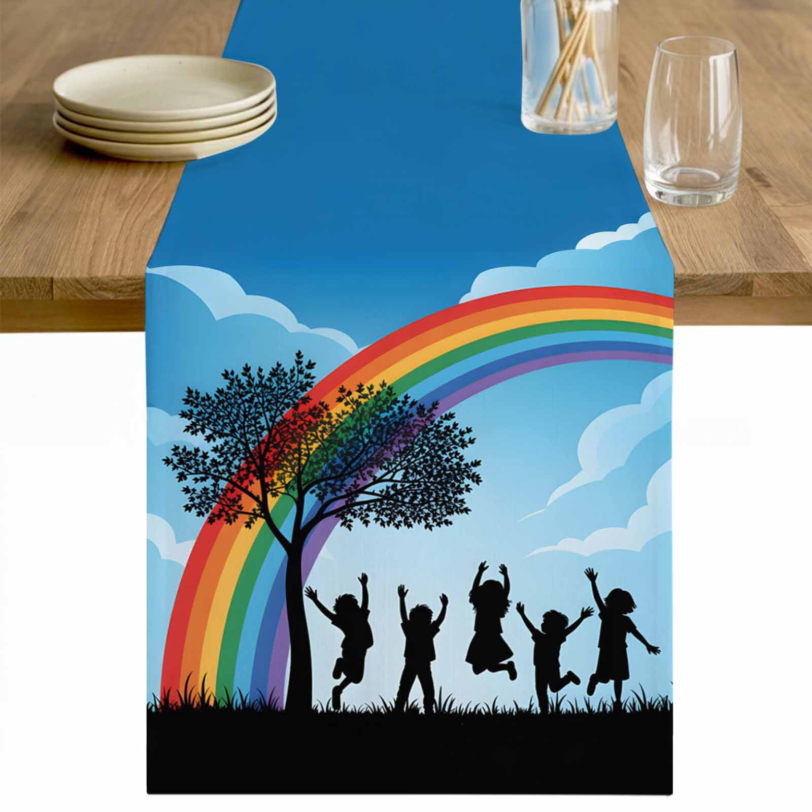 Colorful Table Runner 48 Inches Long Farmhouse Dress Scarves, Blue ...