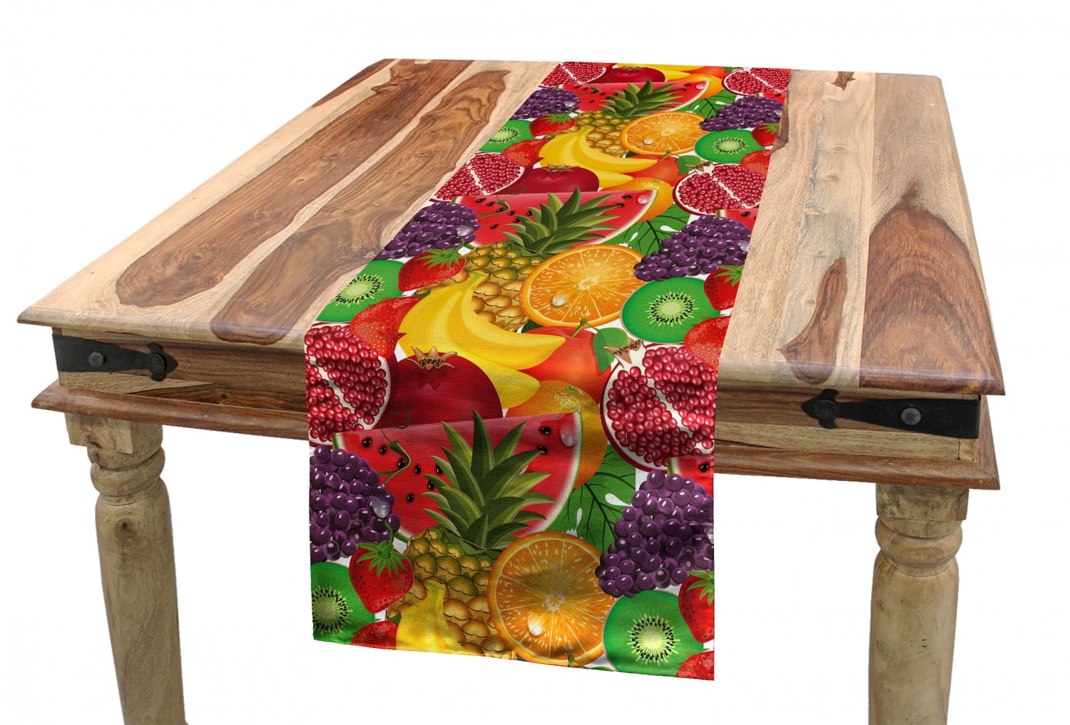 Colorful Table Runner, Exotic Tropical Fresh Ripe Juicy Fruits ...