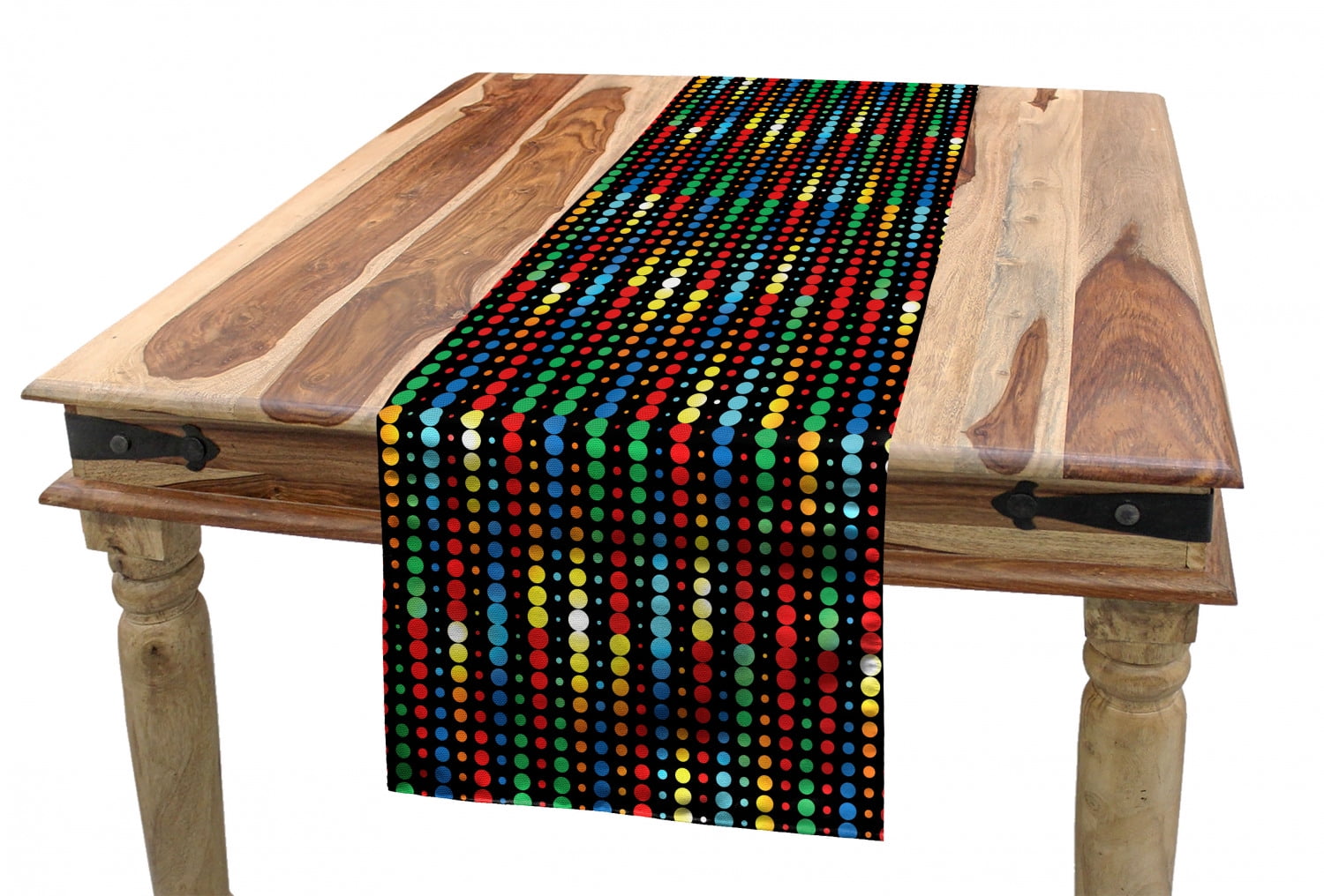 Colorful Table Runner, Geometric Polka Dots Composition with Halftone ...