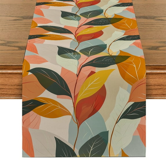 Colorful Table Runners for Dining Table ration & Accessories Leaves ...