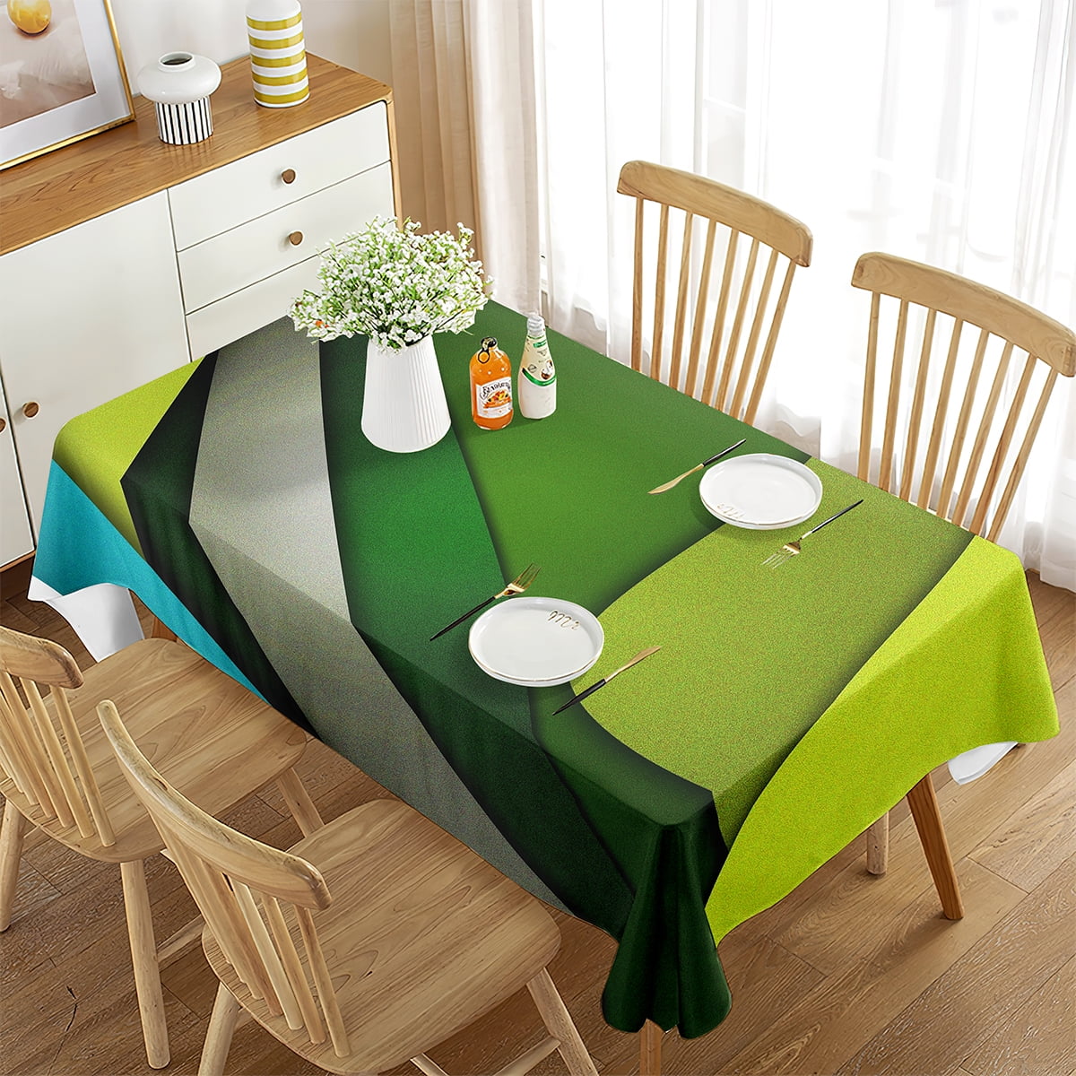 Colorful Tablecloth Funky Pop Art Radiant Lines Design in Wave-Like ...