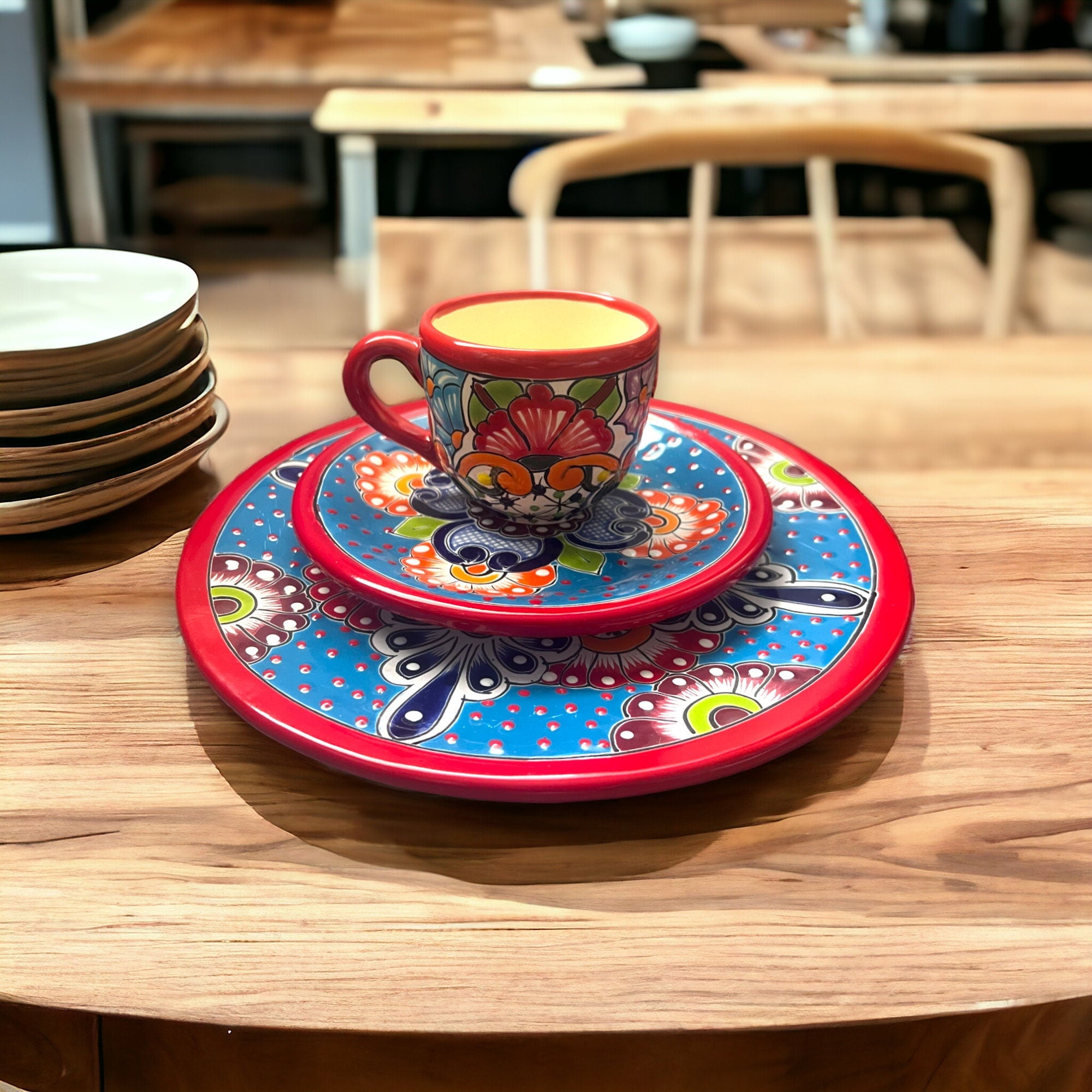 Colorful Talavera Dinnerware Set | Handcrafted Mexican Plates with ...