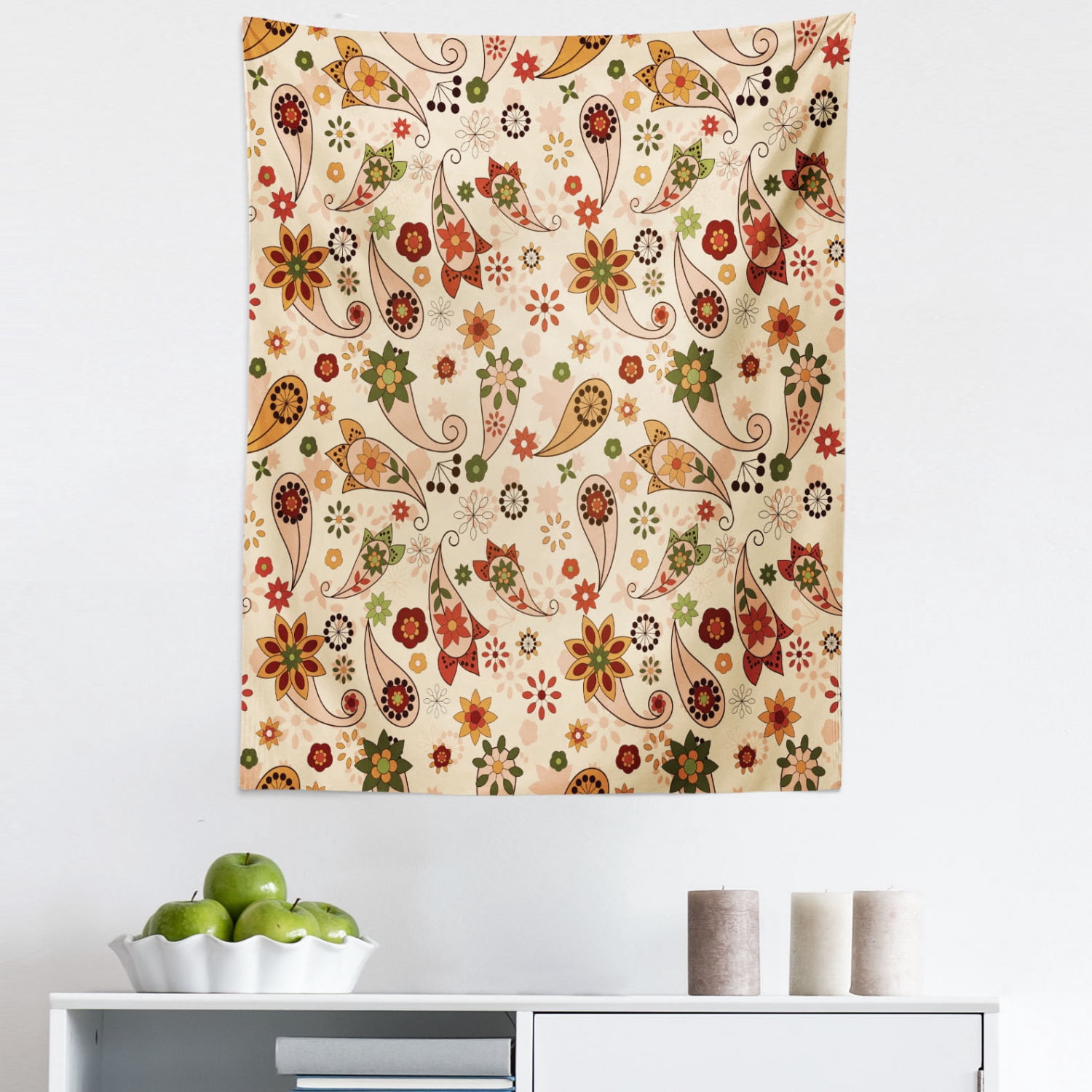 Colorful Tapestry, Floral Design with Spring Motifs and Paisley ...