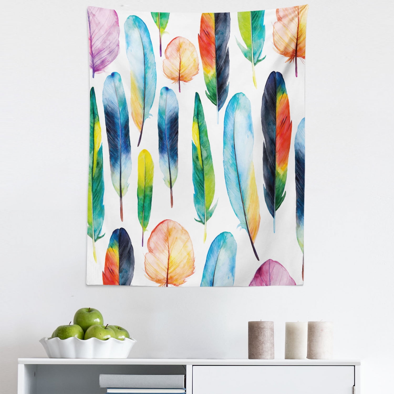 Colorful Tapestry, Watercolor Design Abstract Modern Bohemian Ornaments ...