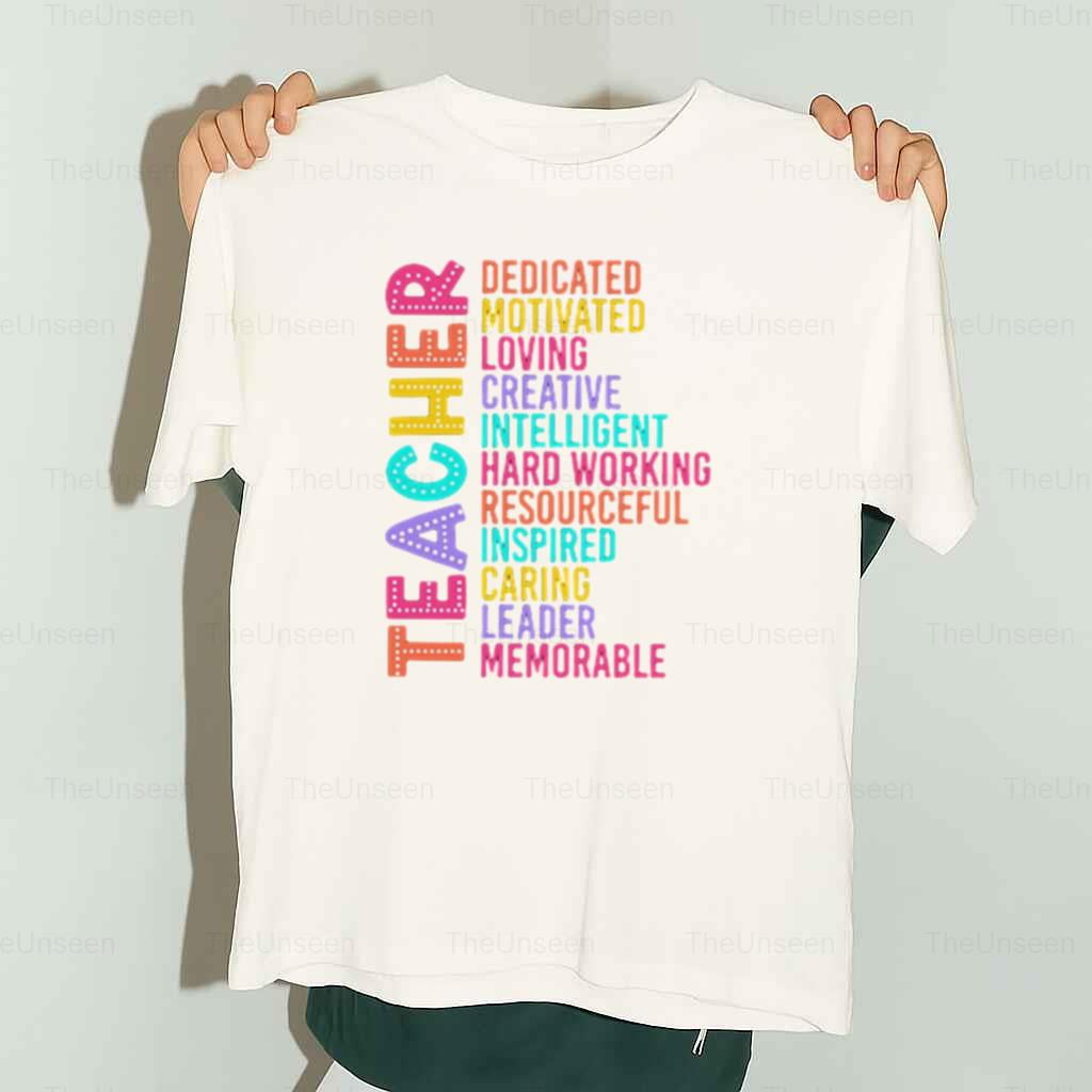 Colorful Teacher Acronym For A Motivational Educator Unisex T-Shirt up ...