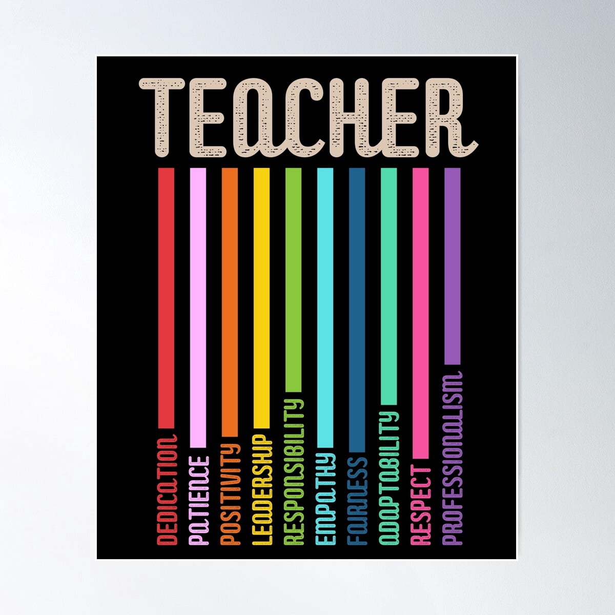 Colorful Teacher Appreciation Traits Dedication Leadership Design ...