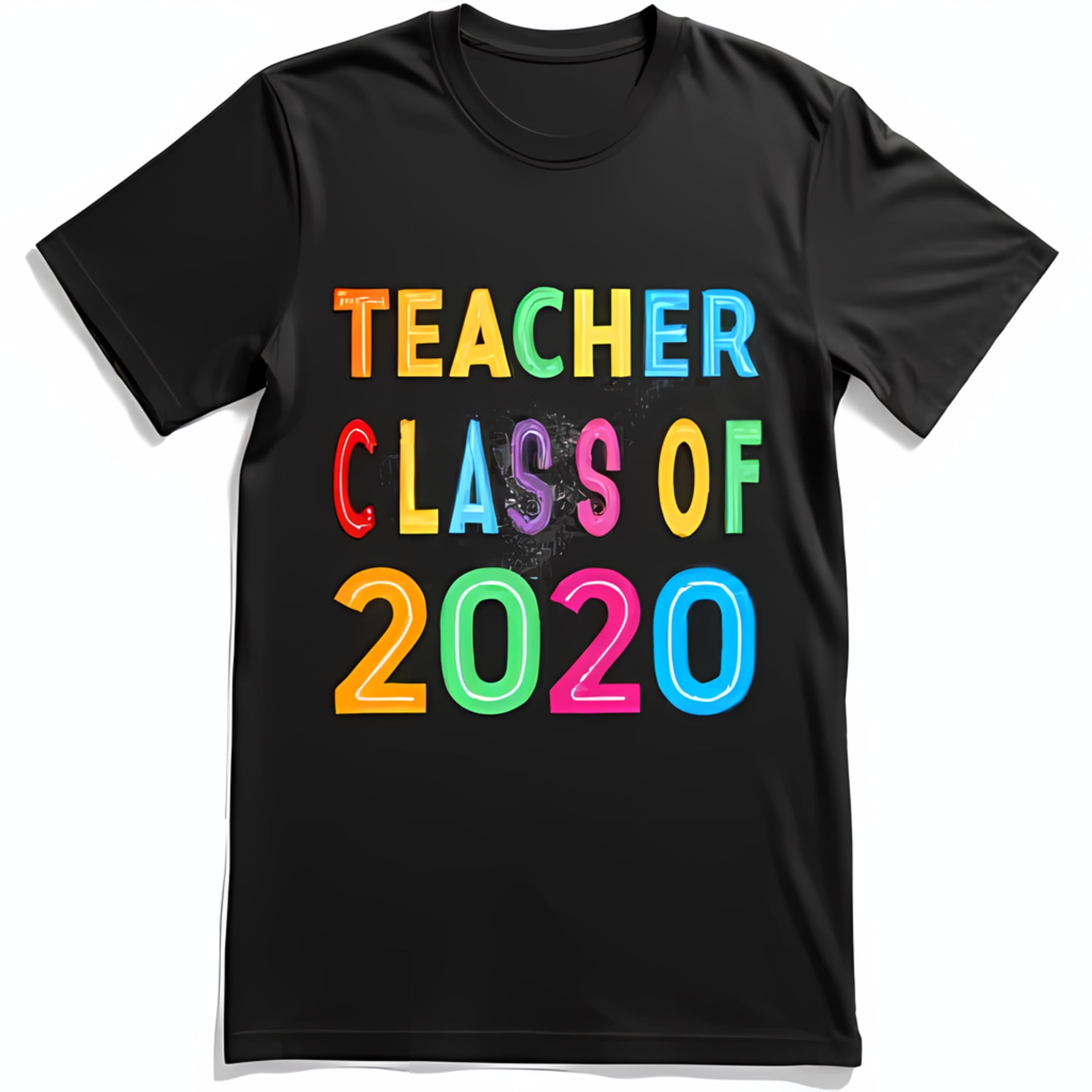 Colorful Teacher Class of 2020 Black T-Shirt Fun Graduation for ...
