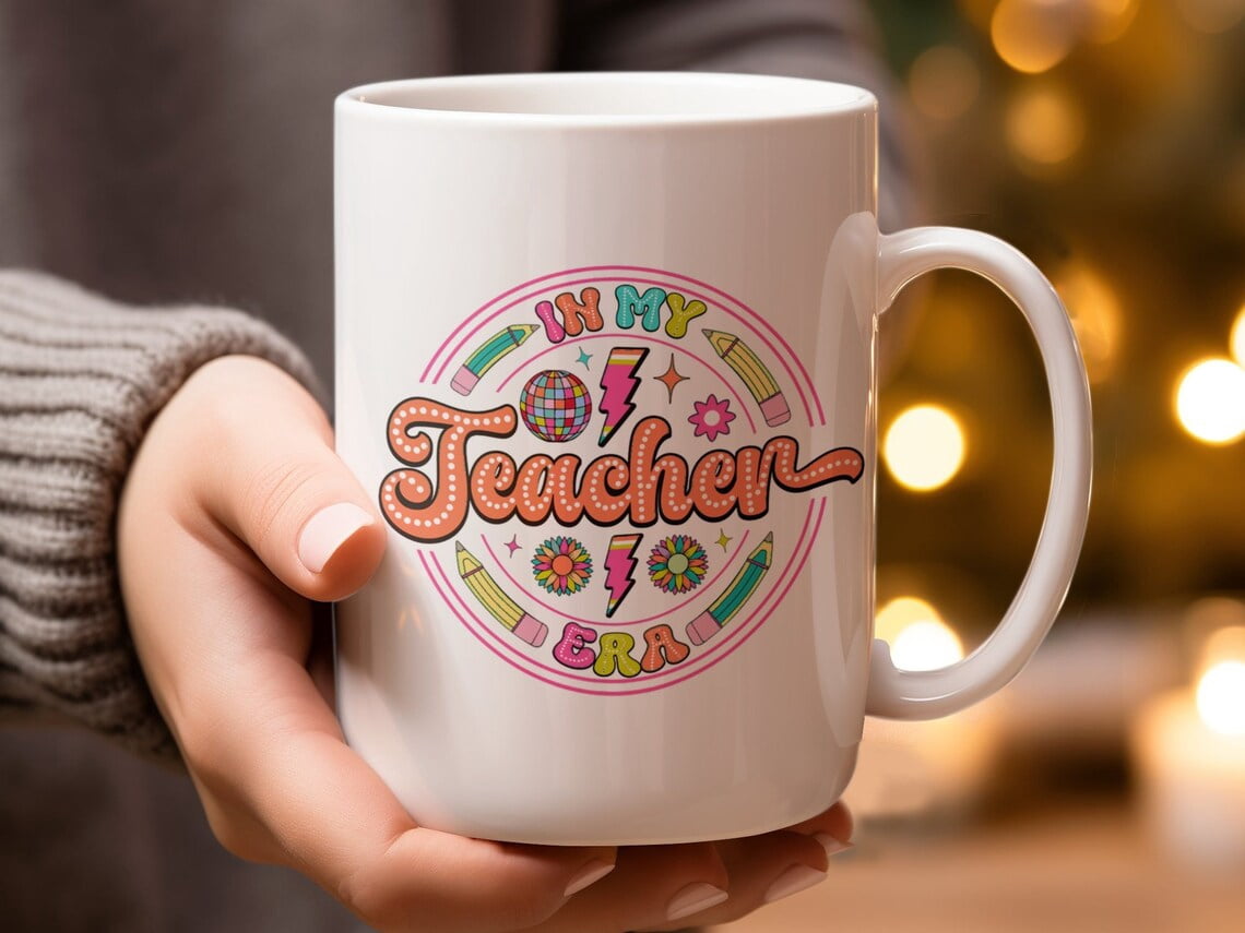 Colorful Teacher Mug, Unique Gift for Educators, Perfect for Classroom ...