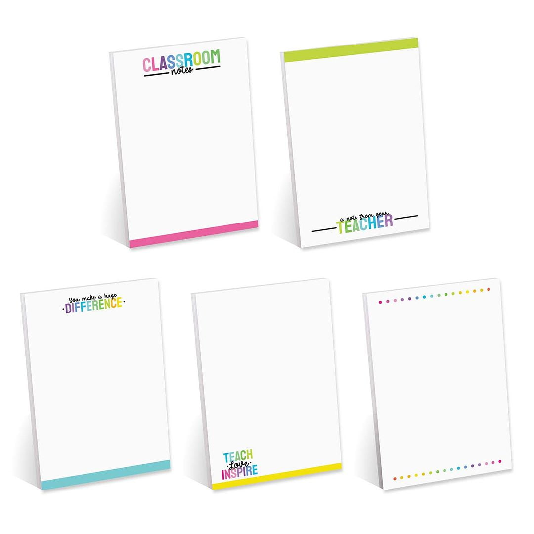 Colorful Teacher Sticky Note Pads / 4" x 6" Repositionable Classroom ...