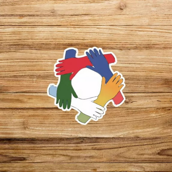 Colorful Teamwork Hands Unity Diversity Inclusion Stickerphone Decal ...