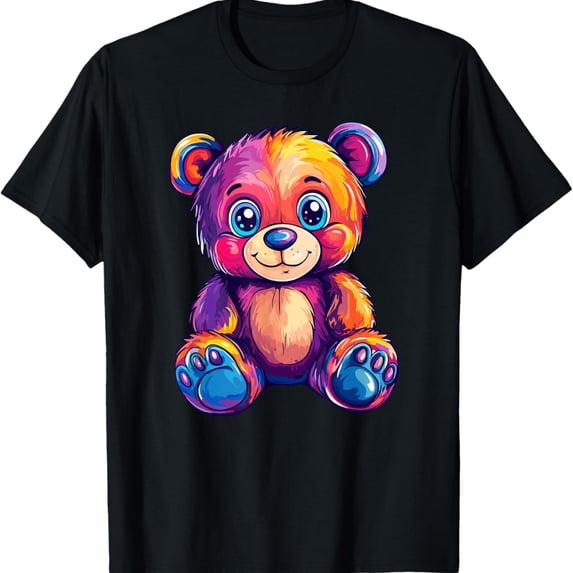 Colorful Teddy Bear With Big Eyes T-shtir - Walmart.com