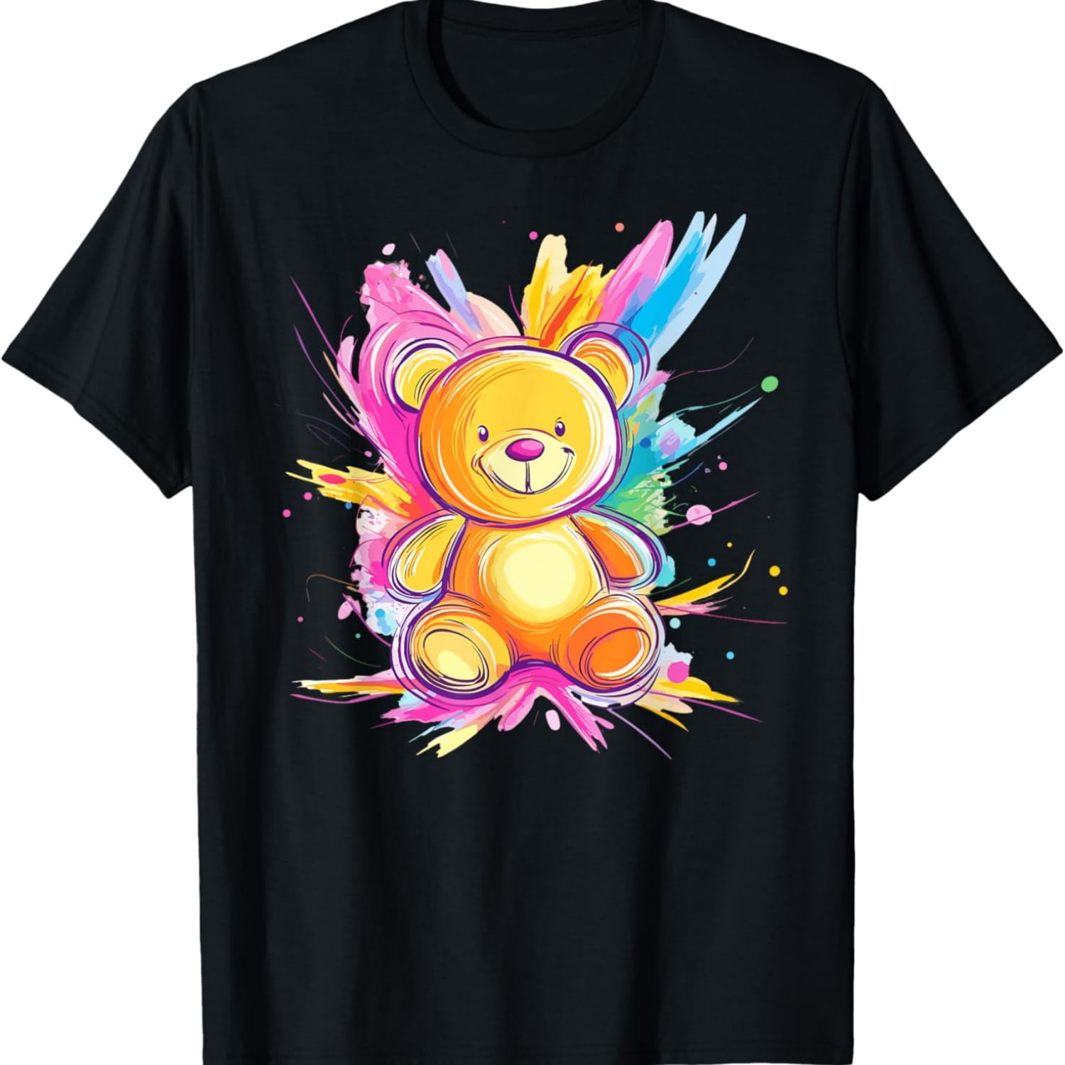 Colorful Teddy Bear With Splashes T-shtir - Walmart.com