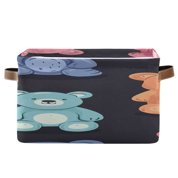 Colorful Teddy Bears Square Storage Bins with Handles Collapsible ...