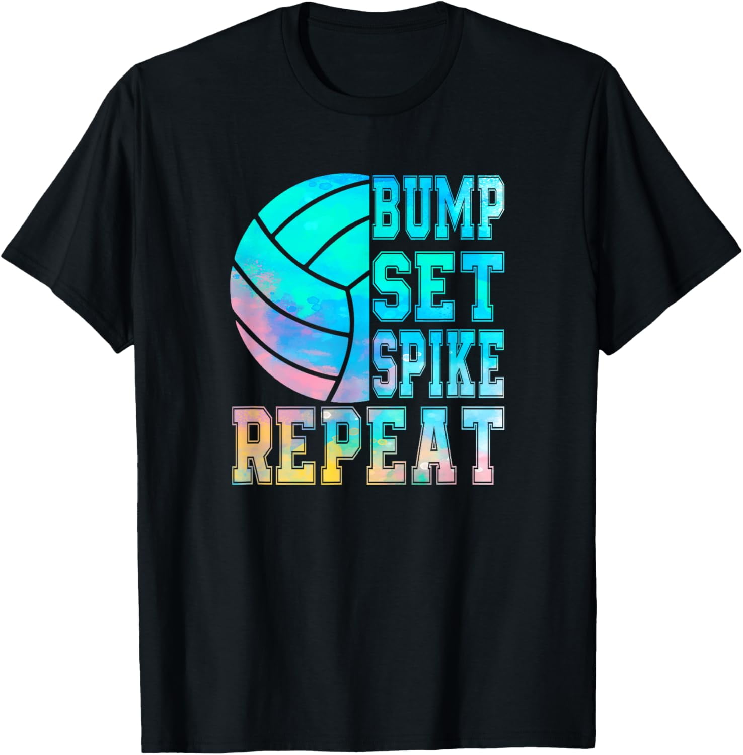 Colorful Teen Girls Volleyball Bump Set Spike Repeat T-Shirt - Walmart.com