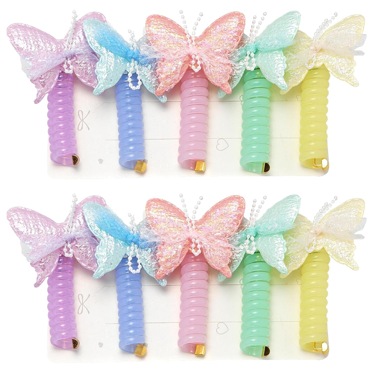 Colorful Telephone Wire Hair Bands, Various Butterfly Designs Telephone ...