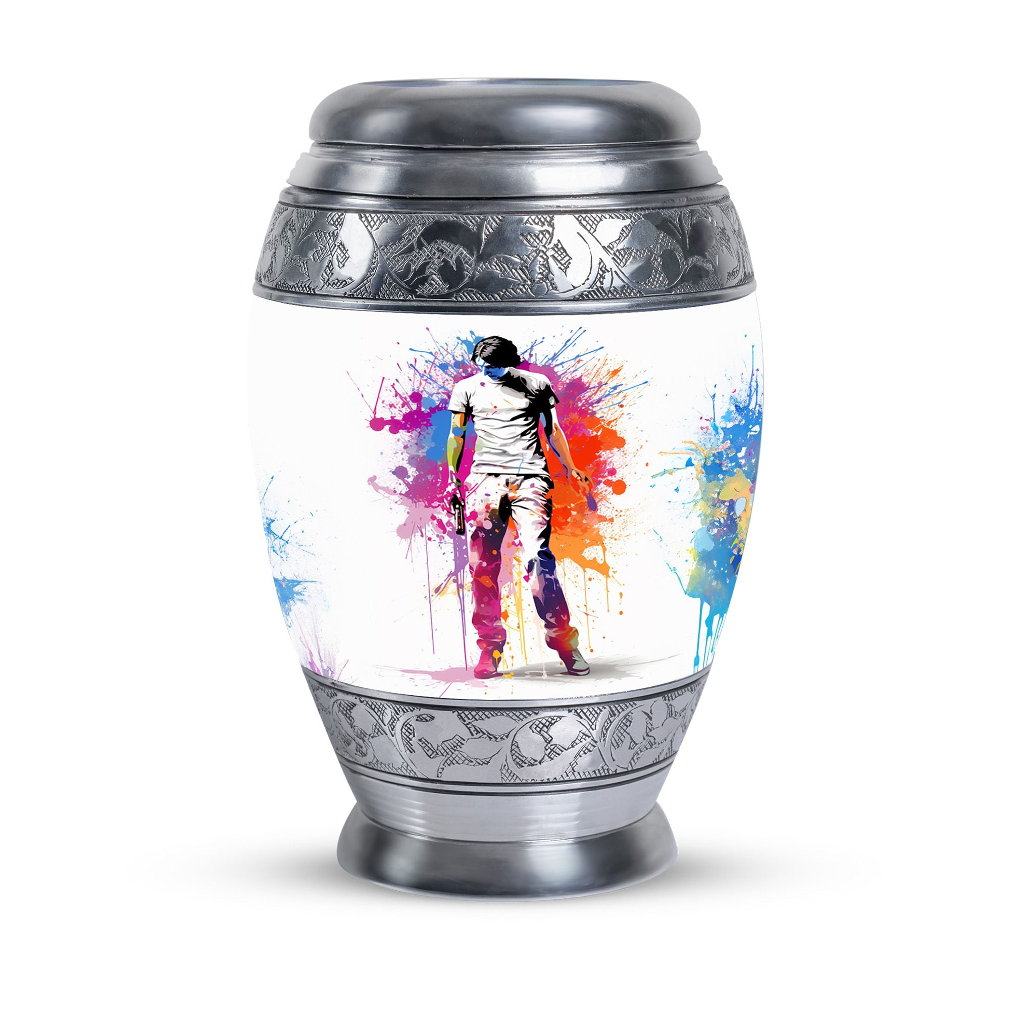 Colorful Tennis Player Illustration - Cremation Urns For Men - Human ...