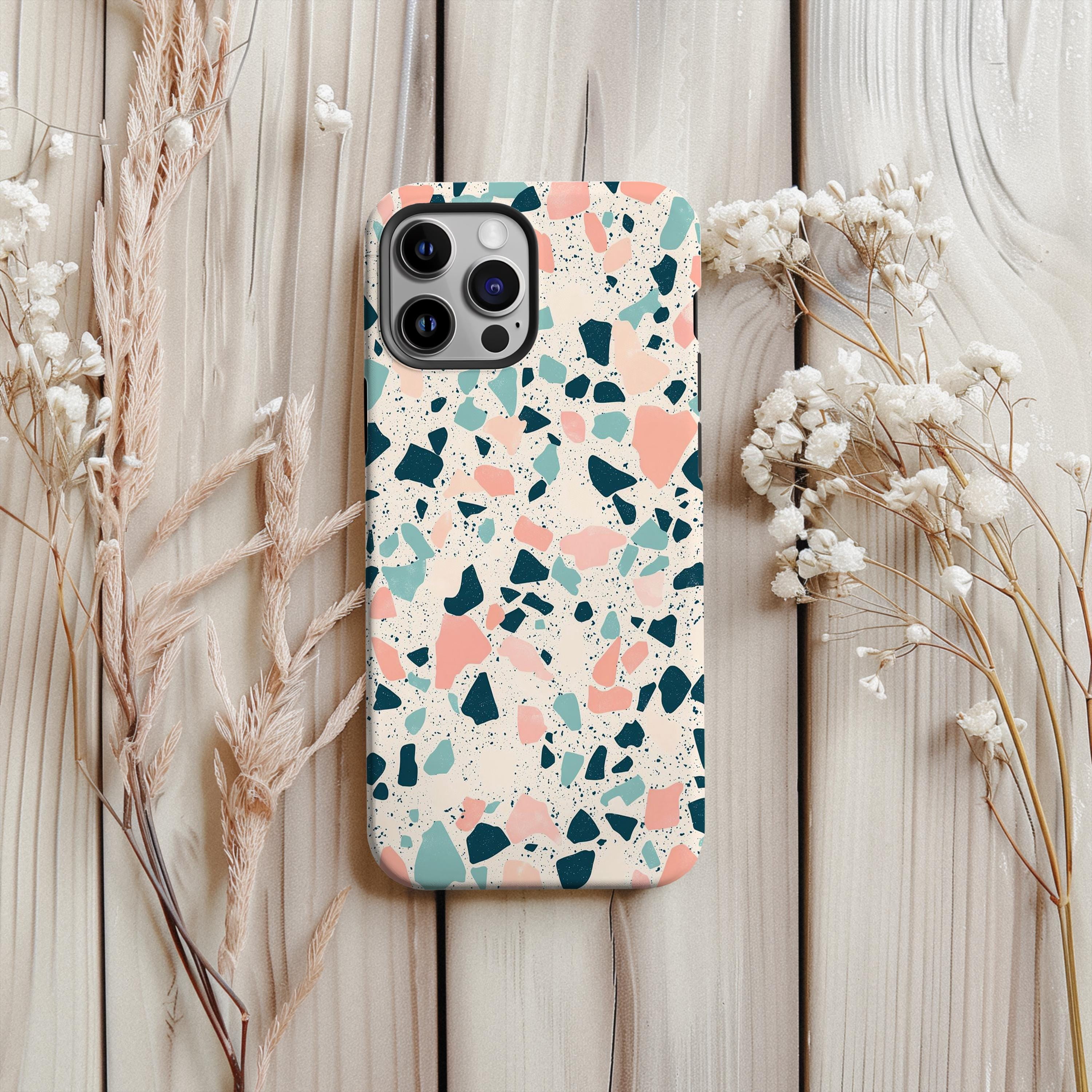 Colorful Terrazzo Phone Case Cute Pattern Art iPhone 17 11 12 13 14 15 ...