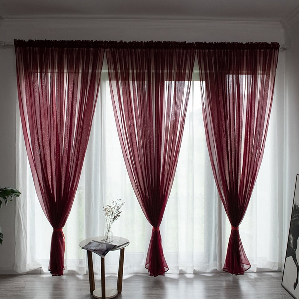 Colorful Terylene Curtain Single Piece Pole Style 200X100Cm (Height X ...