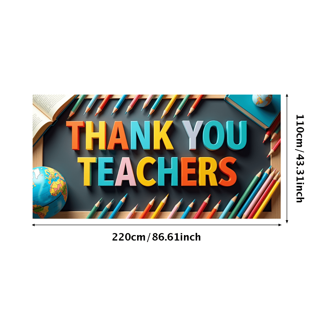 Colorful Thank You Teachers Banner Backdrop Background for Teachers Day ...