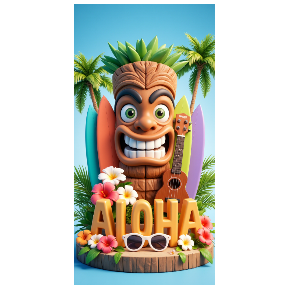 Colorful Theme Aloha Banner Decorative Design Hawaiian Tiki Party ...